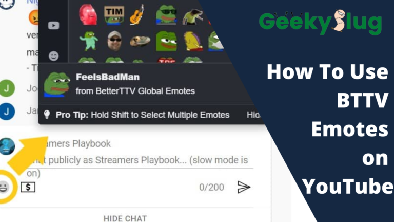How To Use BTTV Emotes on YouTube — Geekyslug
